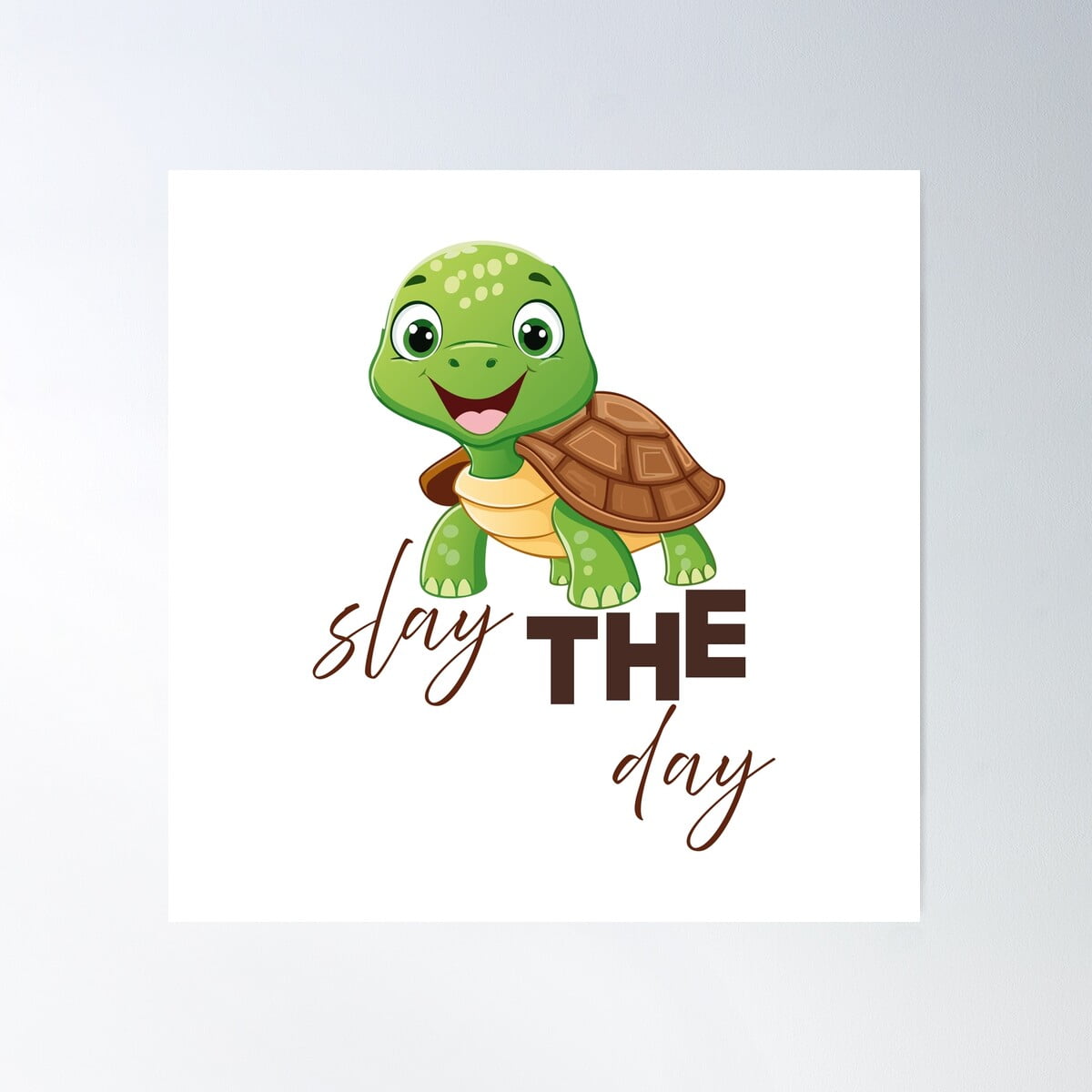 Cute Cartoon Animal With Motivational Quote - Slay The Day ...