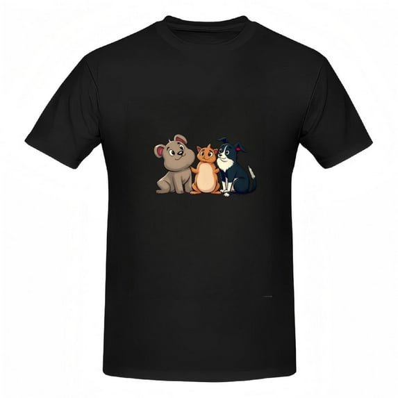 Cute Cartoon Animal Print Cotton Short Sleeve T-Shirt for Women ...