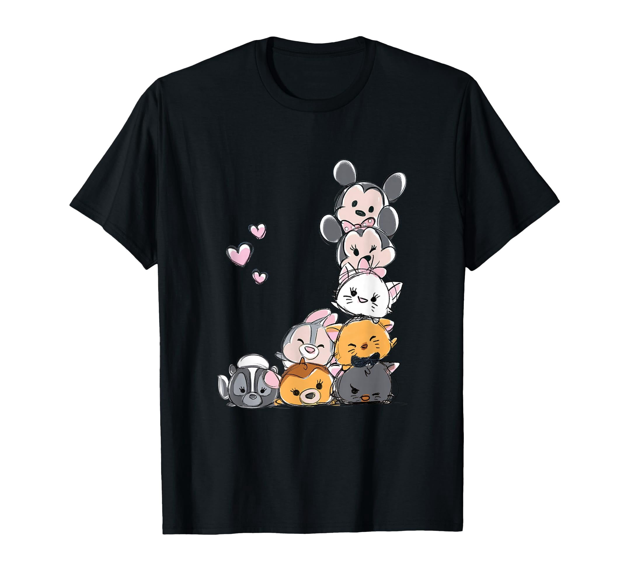 Cute Cartoon Animal Stack T-Shirt for a Fun Valentine's Day Celebration ...