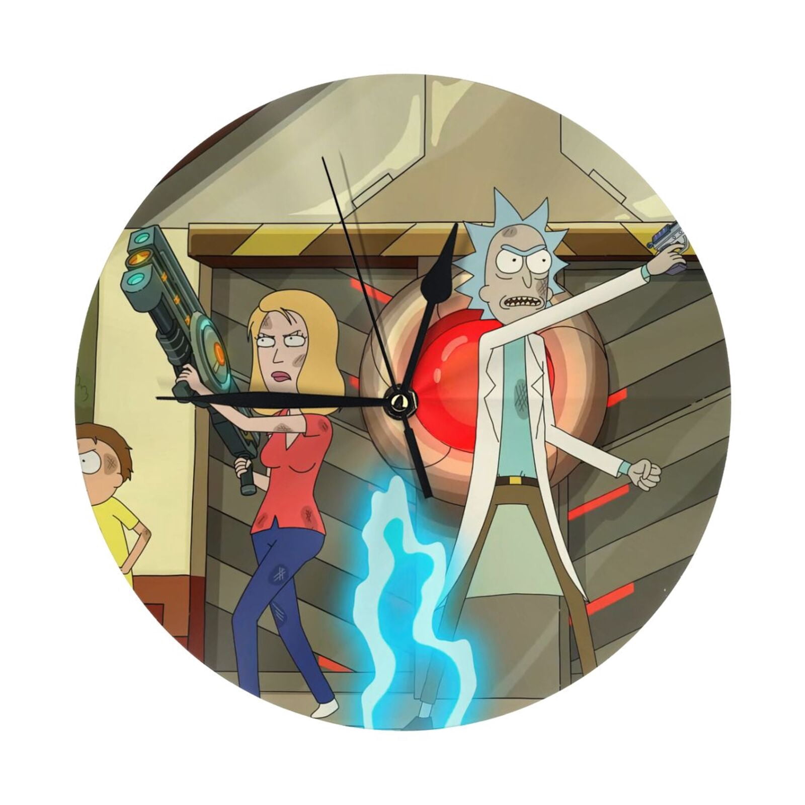 Cute Cartoon Anime Rick And Morty Round Wall Clock Decorative ...