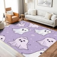 Cute Cartoon Area Rugs, Purple Ghost Halloween Pattern Carpet, Washable ...