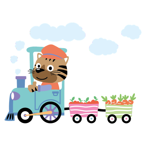 Cute Cartoon Art Design of Koala Riding on a Train with Never Stop ...