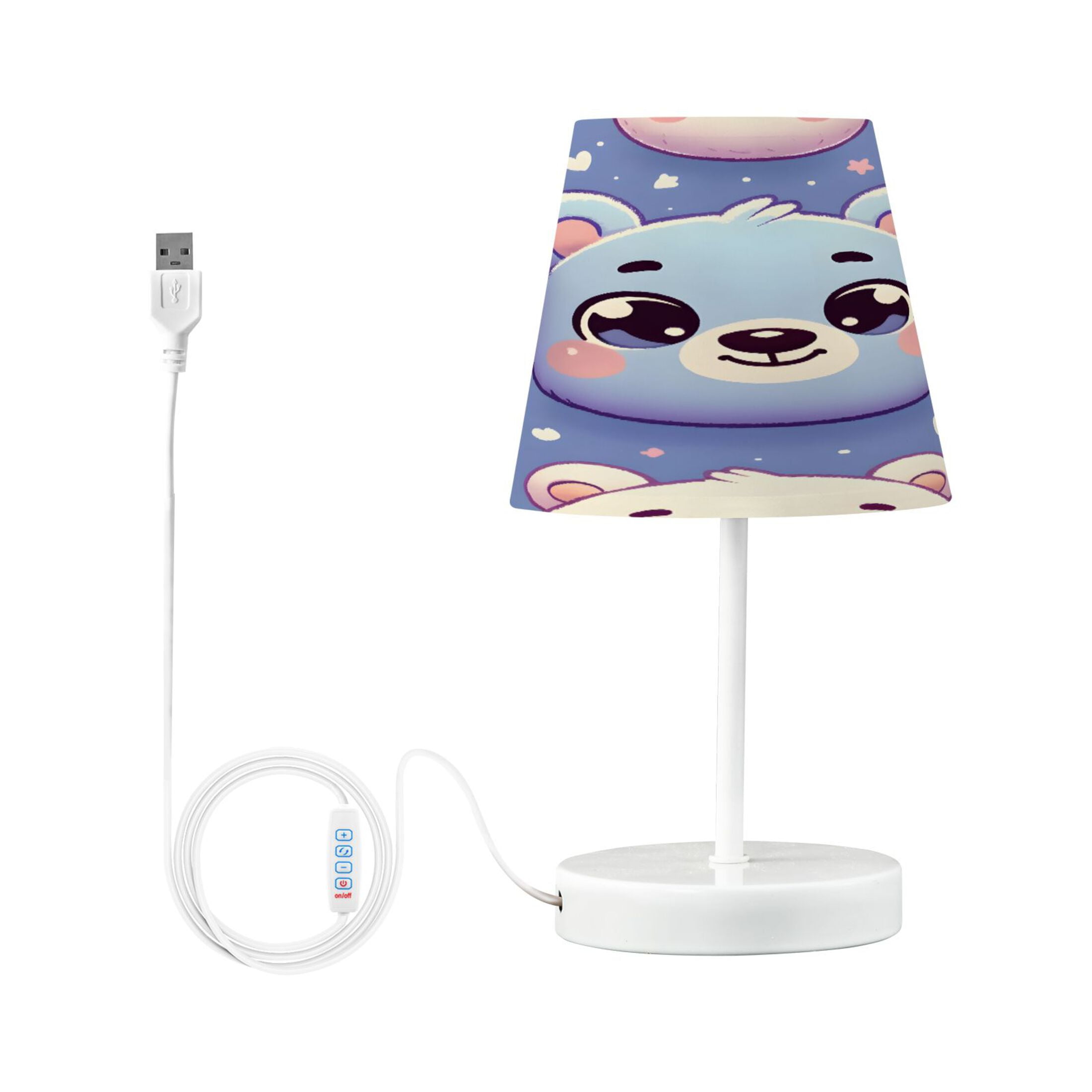 Cute Cartoon Bear Face Desk Lamp LED Table Nightstand Lamps with 3 ...