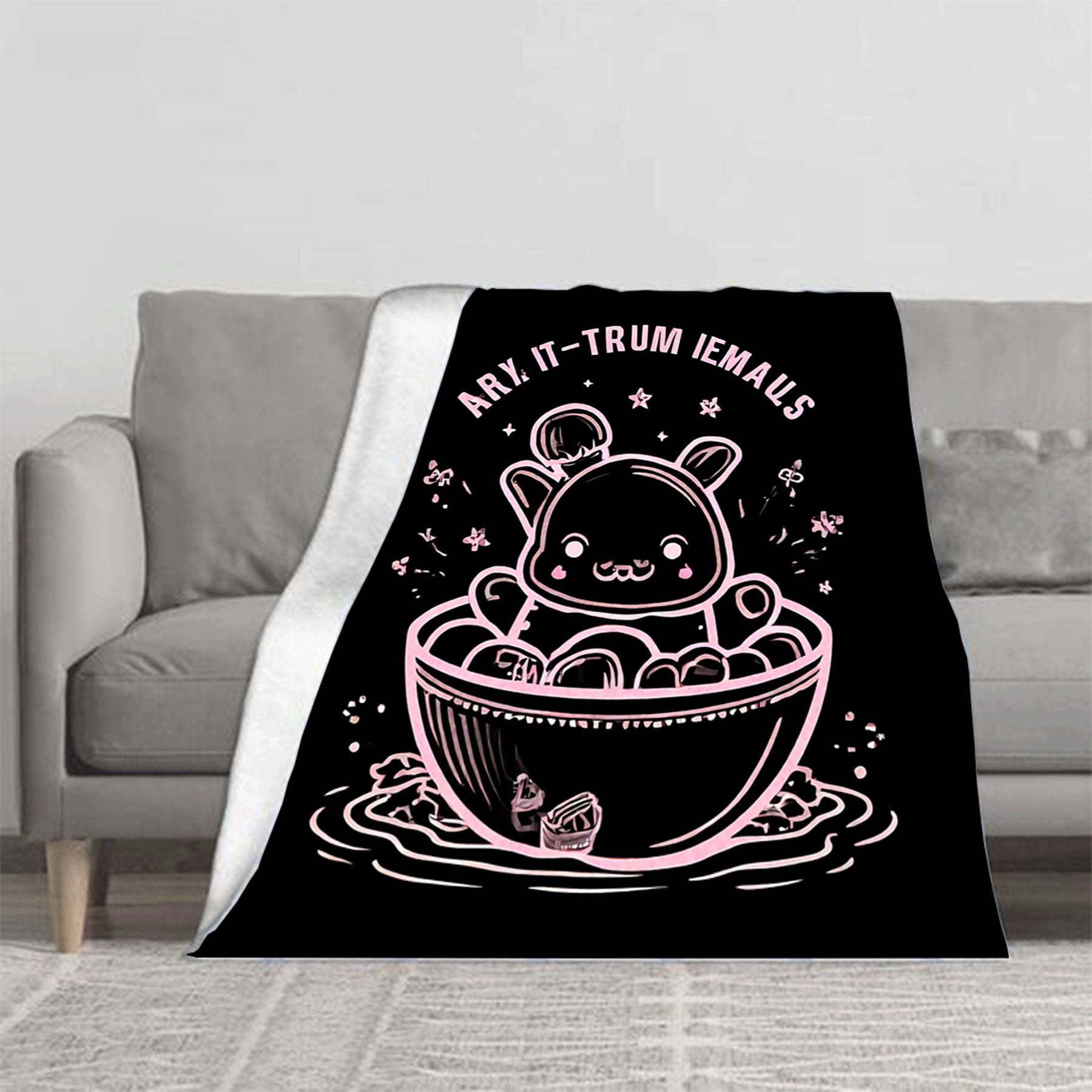 Cute Cartoon Bear Flannel Blanket - Soft Warm Cozy Design for Sofa ...