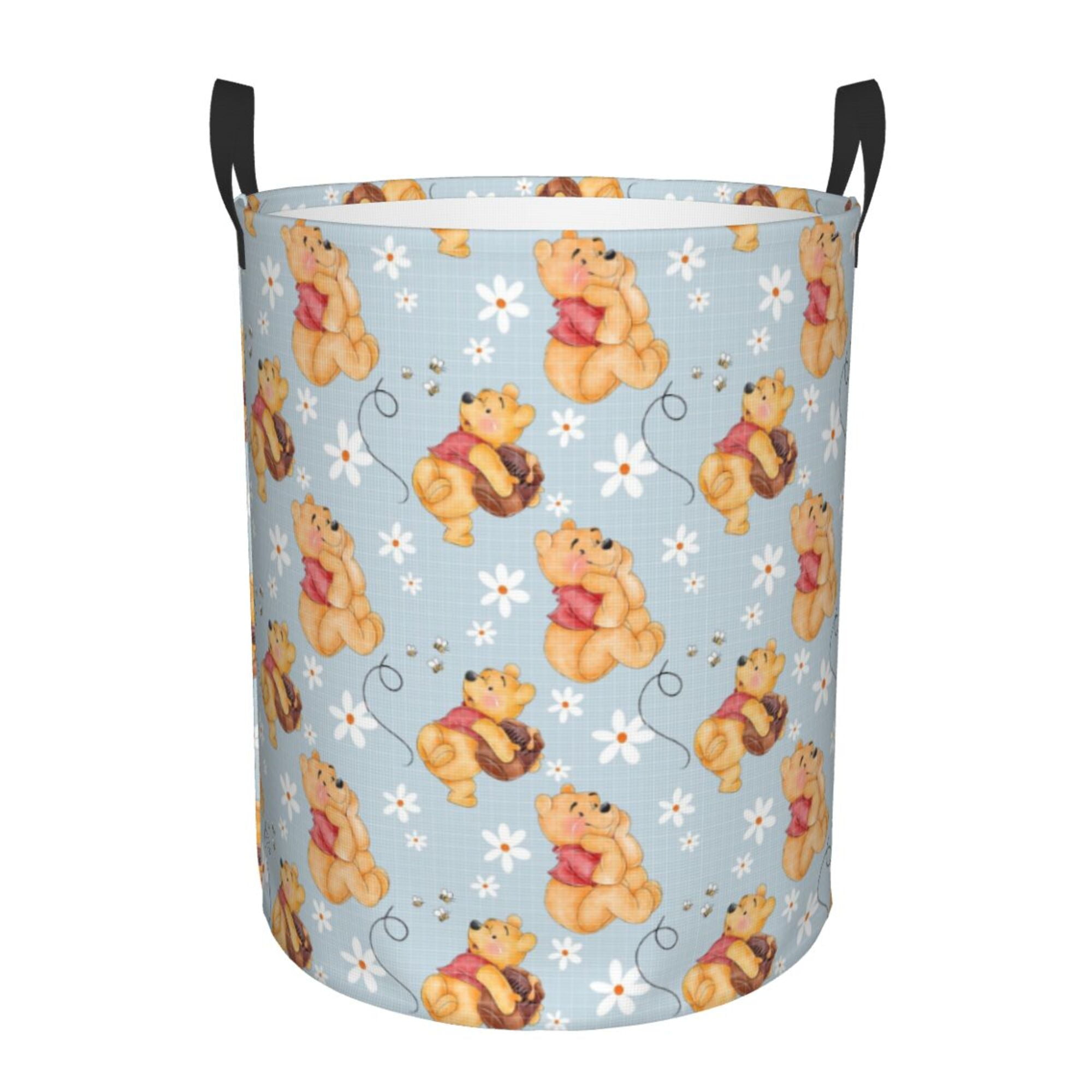 Cute Cartoon Bear Print Nursery Storage Basket Large Laundry Hamper ...