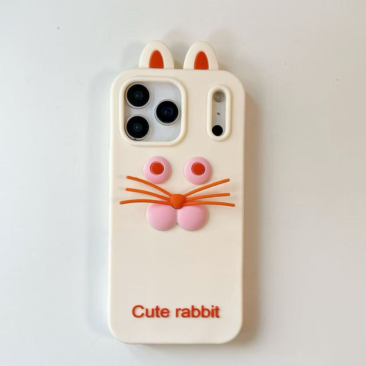 Cute Cartoon Bearded Rabbit Phone Case For iPhone 17 Pro 16 Plus 15 14 ...