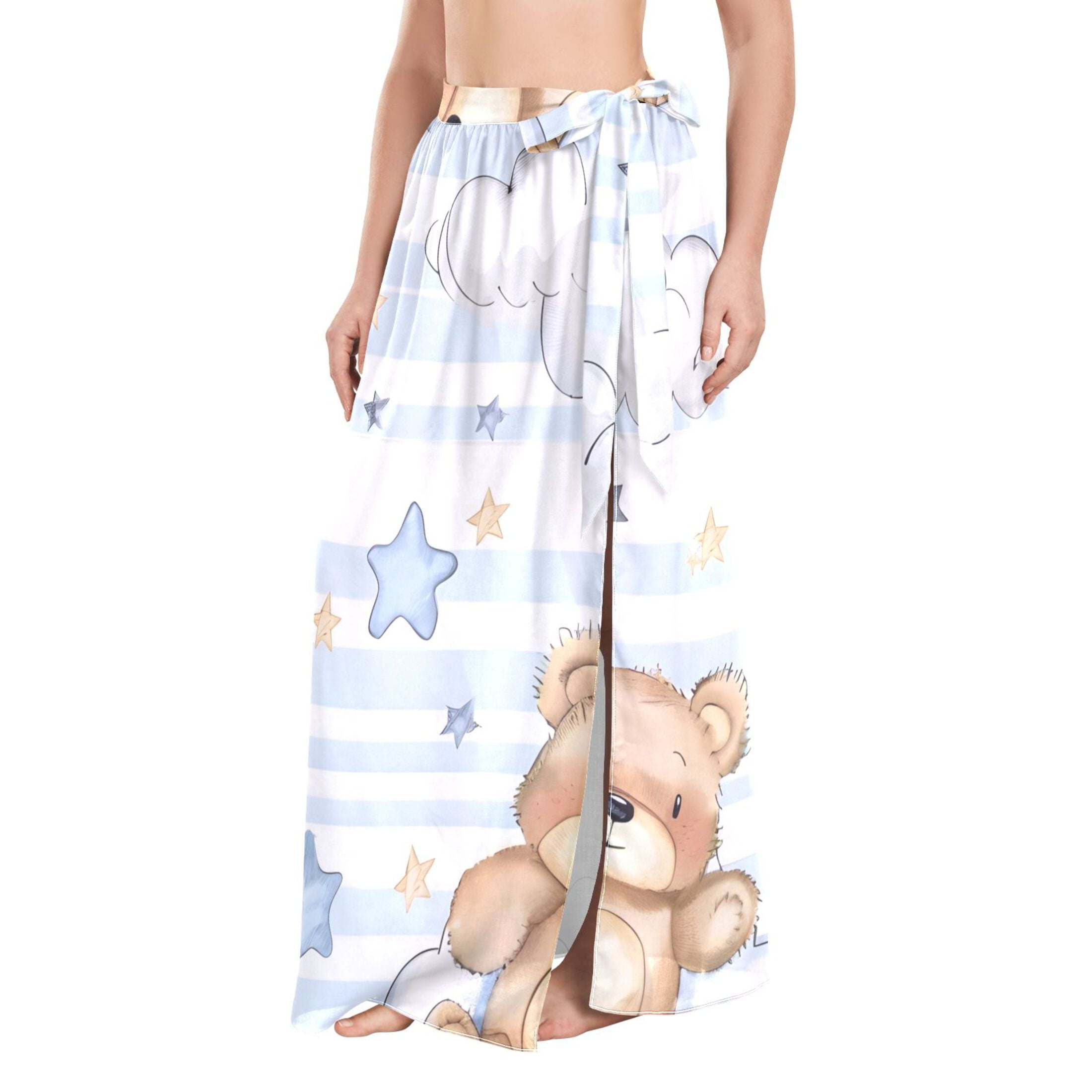 Cute Cartoon Bears Clouds Stars Women's Swimwear Cover Ups Strappy ...