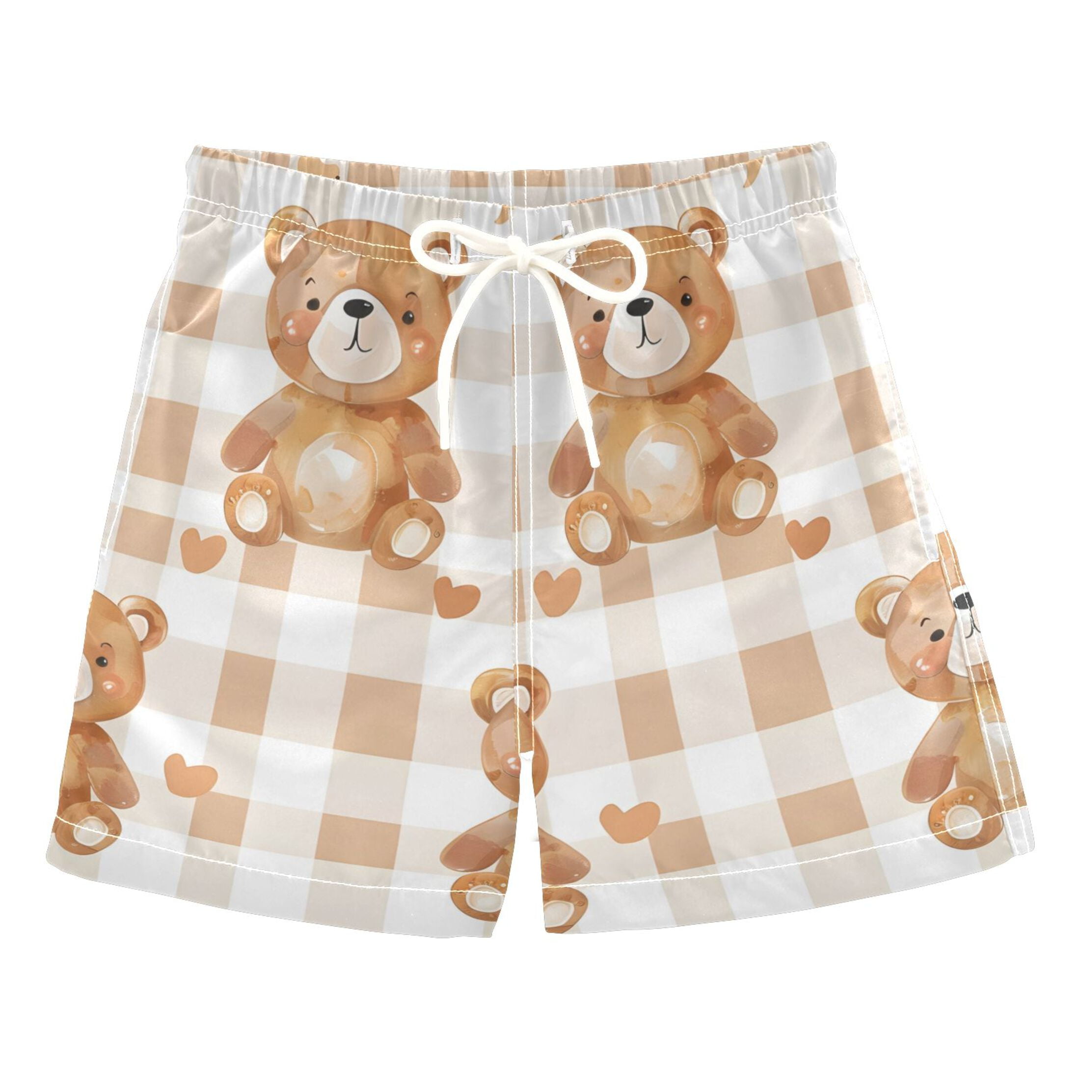 Cute Cartoon Bears with Hearts Boys' Swim Trunks Board Shorts Beach ...