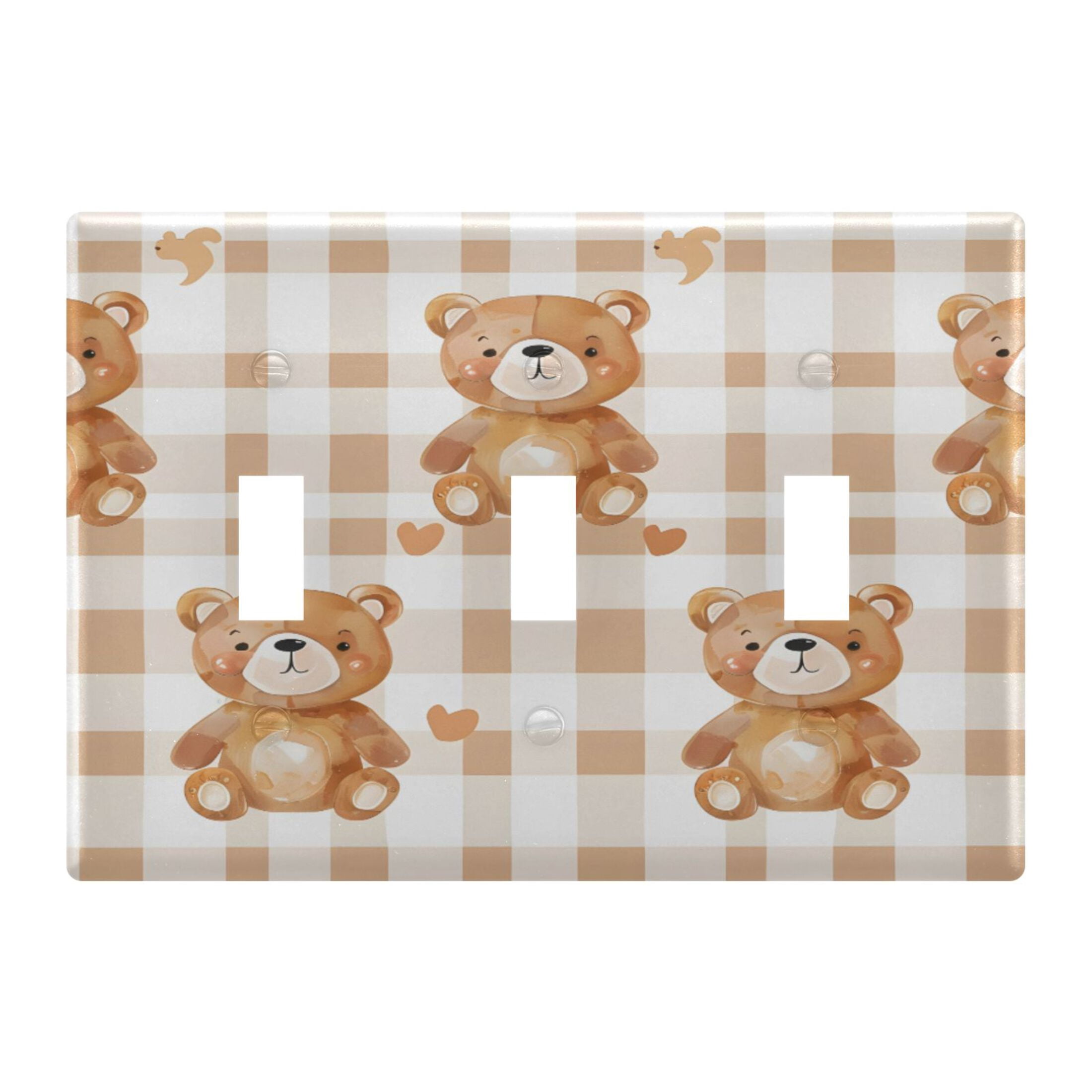 Cute Cartoon Bears with Hearts Light Switch Cover Electrical Outlet ...