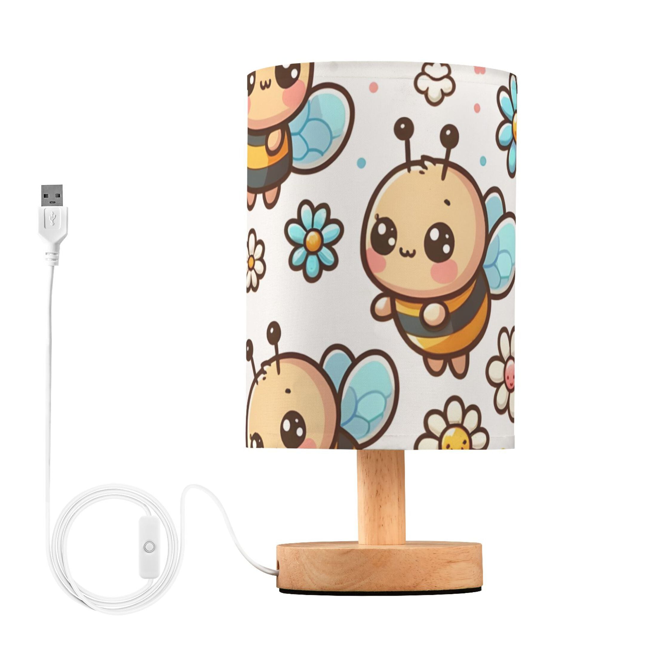 Cute Cartoon Bee Bedside Desk Lamp LED Table Nightstand Lamps Warm ...