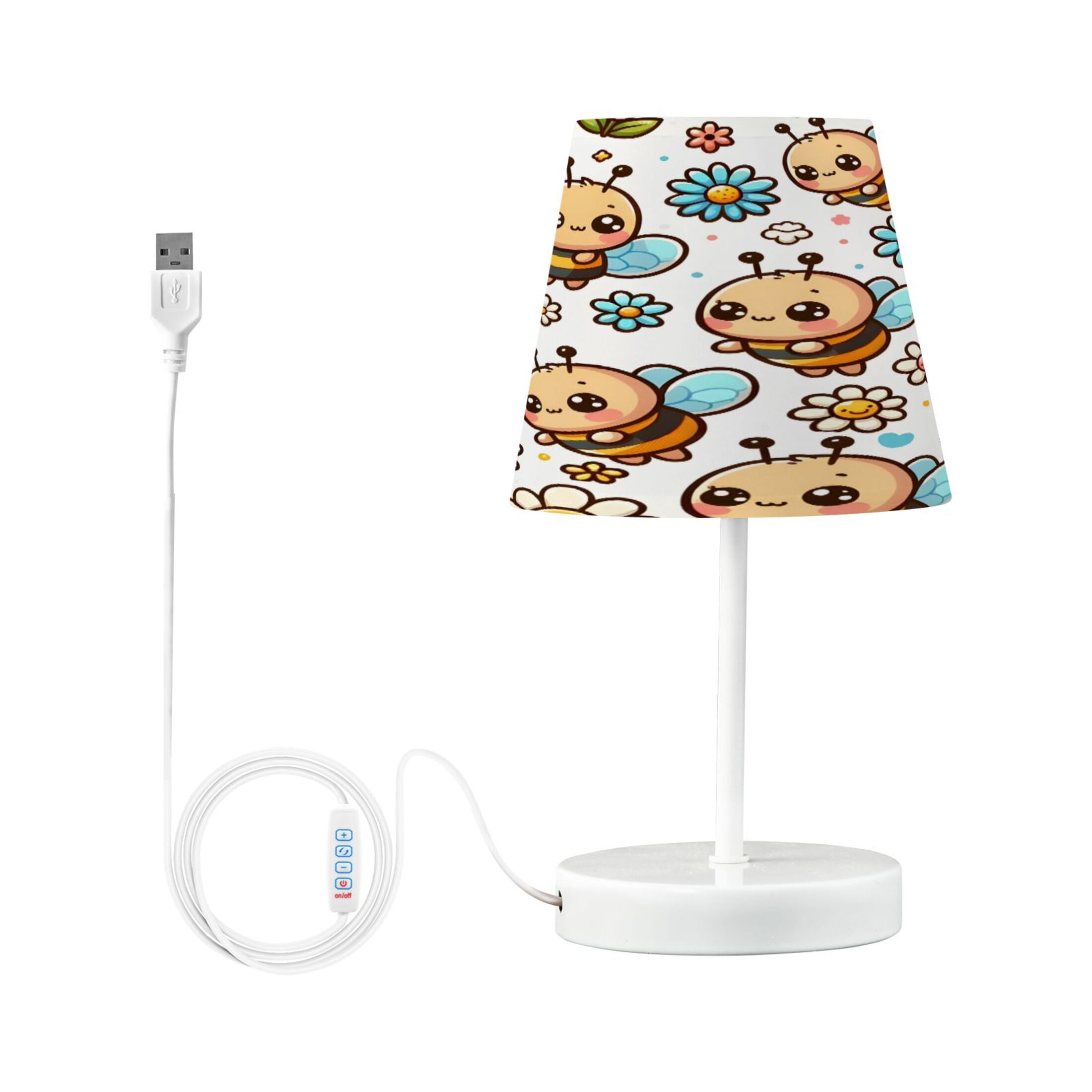 Cute Cartoon Bee Desk Lamp LED Table Nightstand Lamps with 3 Color ...