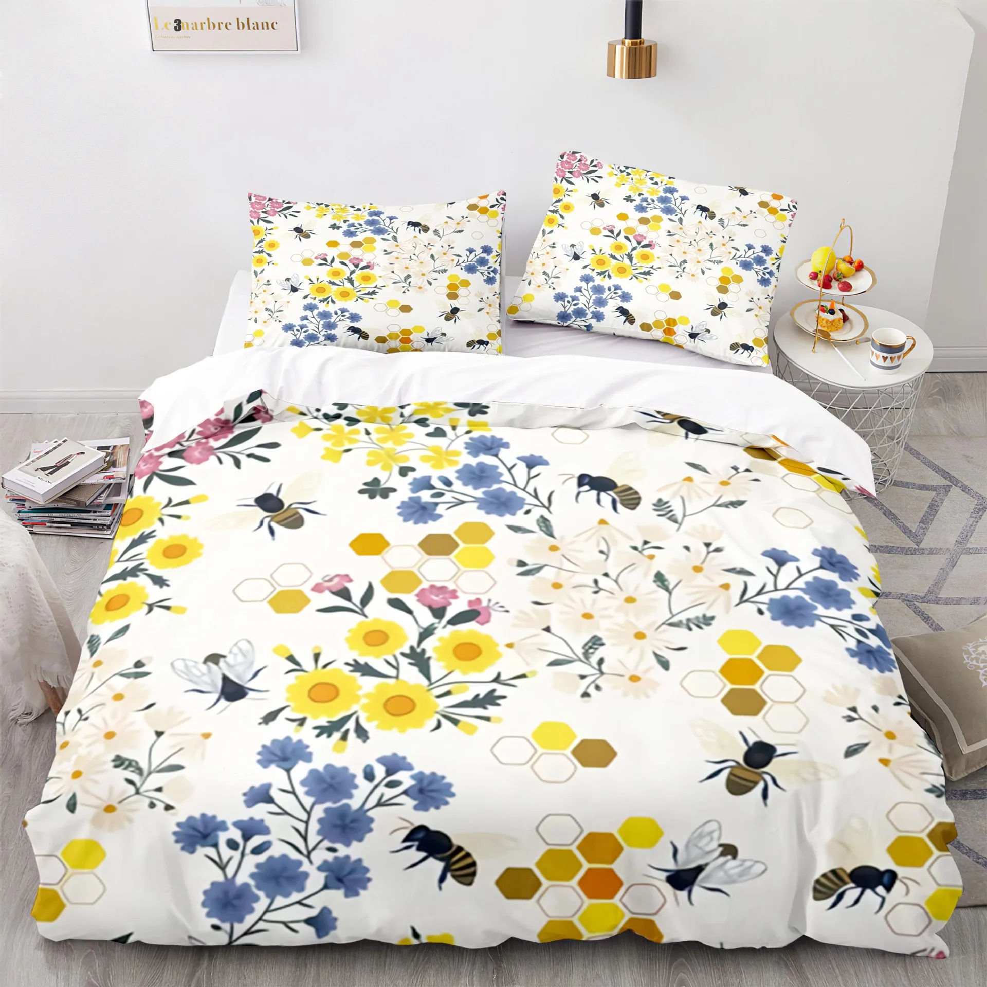 Cute Cartoon Bee Duvet Cover King Sweet Hy Bedding Set Kids Boys Girl ...