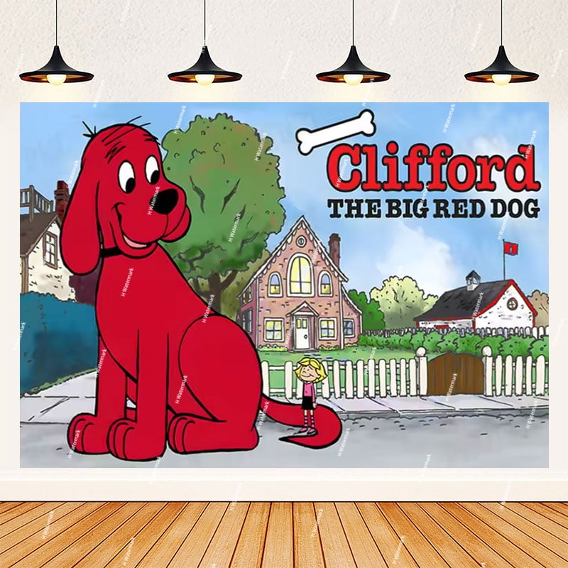 Cute Cartoon Big Red Dog-Clifford Theme Background Birthday Party ...