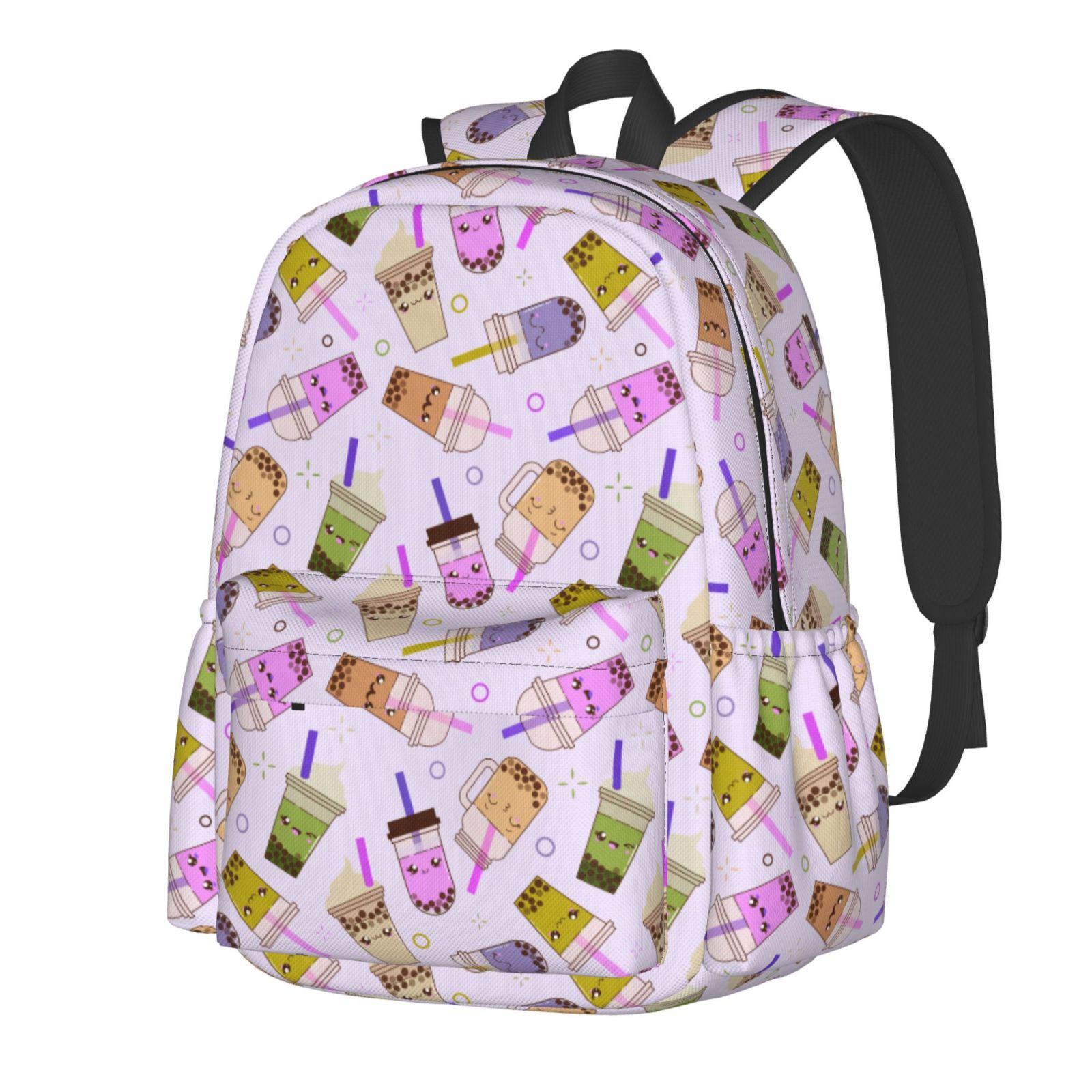 Cute Cartoon Bubble Tea Pattern Backpack for Men Women Laptop Backpack ...