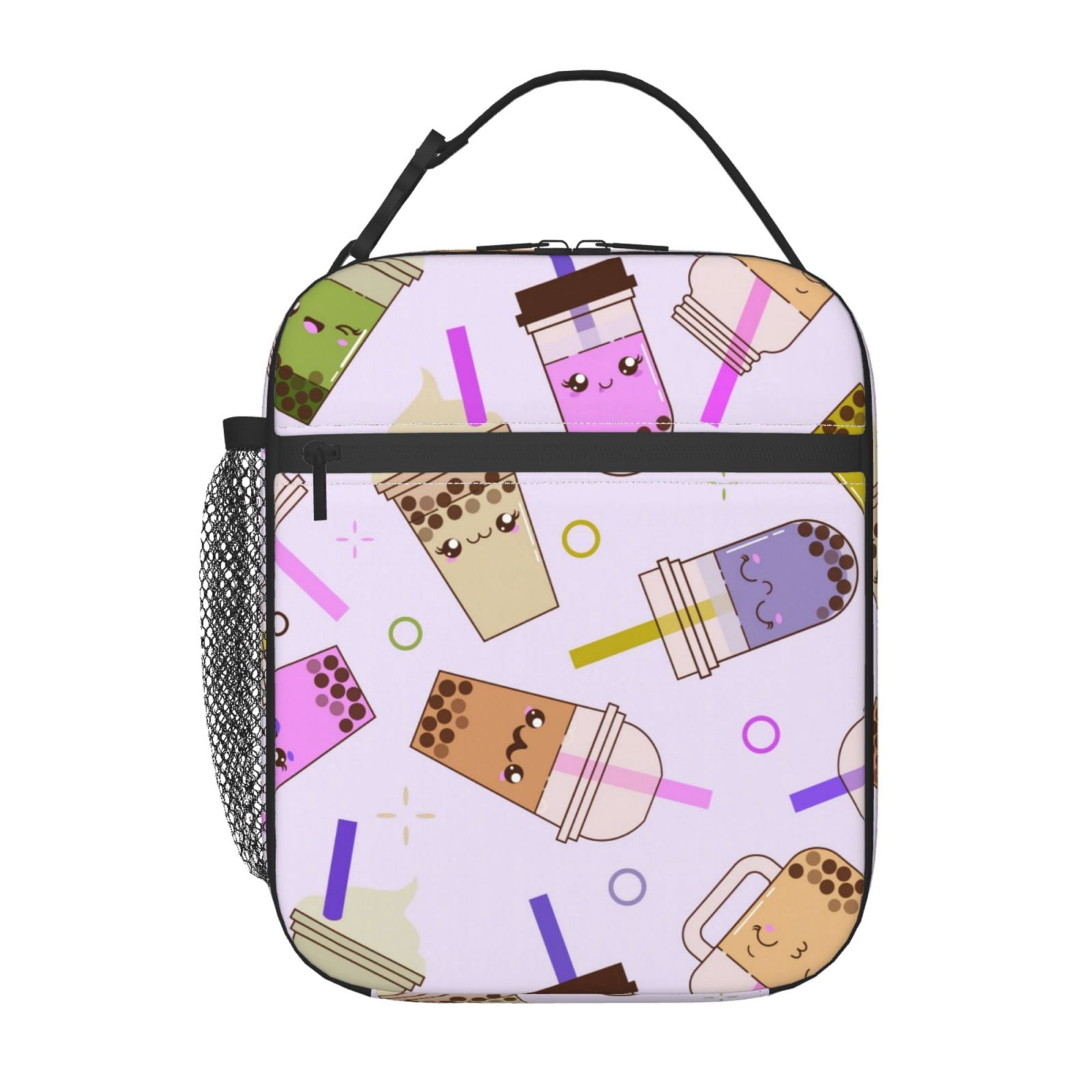 Cute Cartoon Bubble Tea Pattern Lunch Box Portable Insulated Bag ...