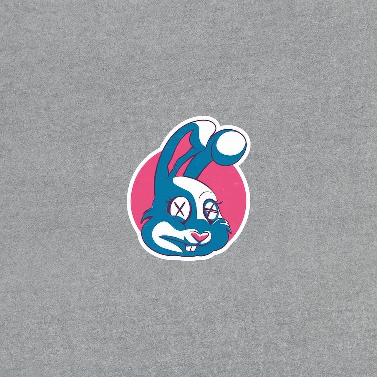 Cute Cartoon Bunny Sticker - Playful Blue Rabbit Illustration ...