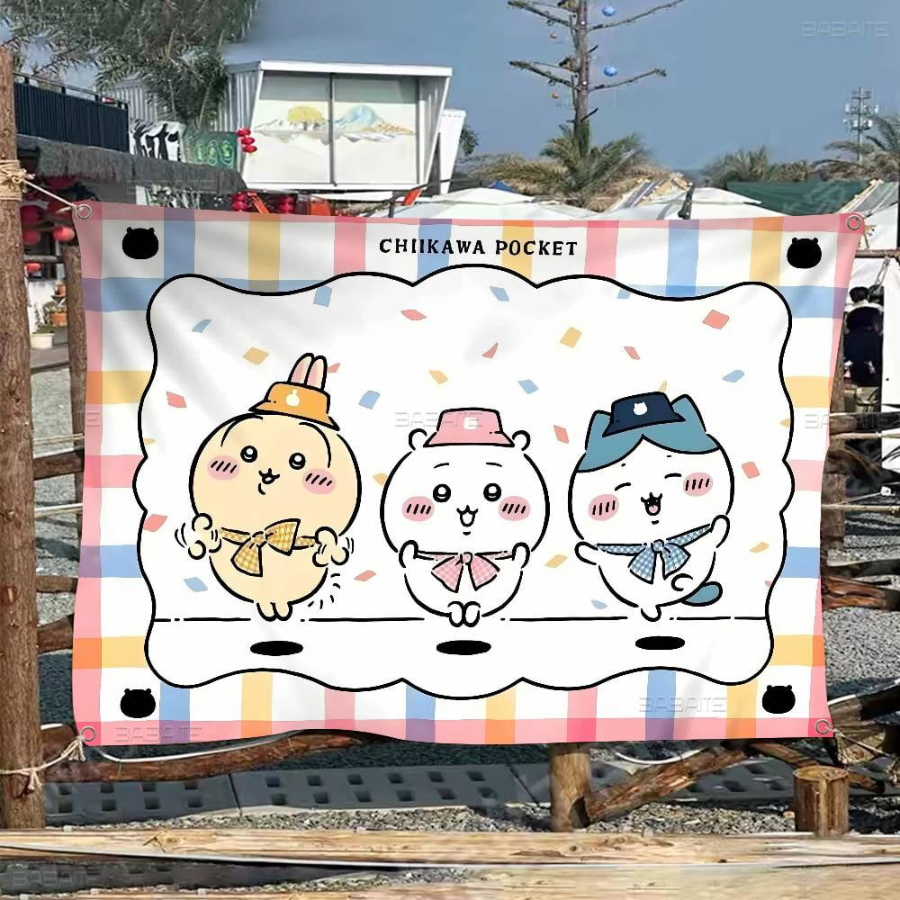 Cute Cartoon C-ChiikawaS Anime Chart Flag for Living Room Home Dorm ...