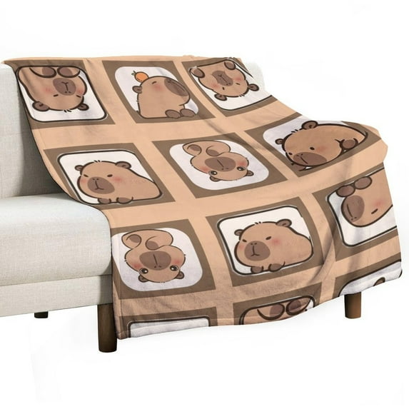 Cute Cartoon Capybara Blanket Soft Flannel Throw Blanket, Fan Gifts for ...