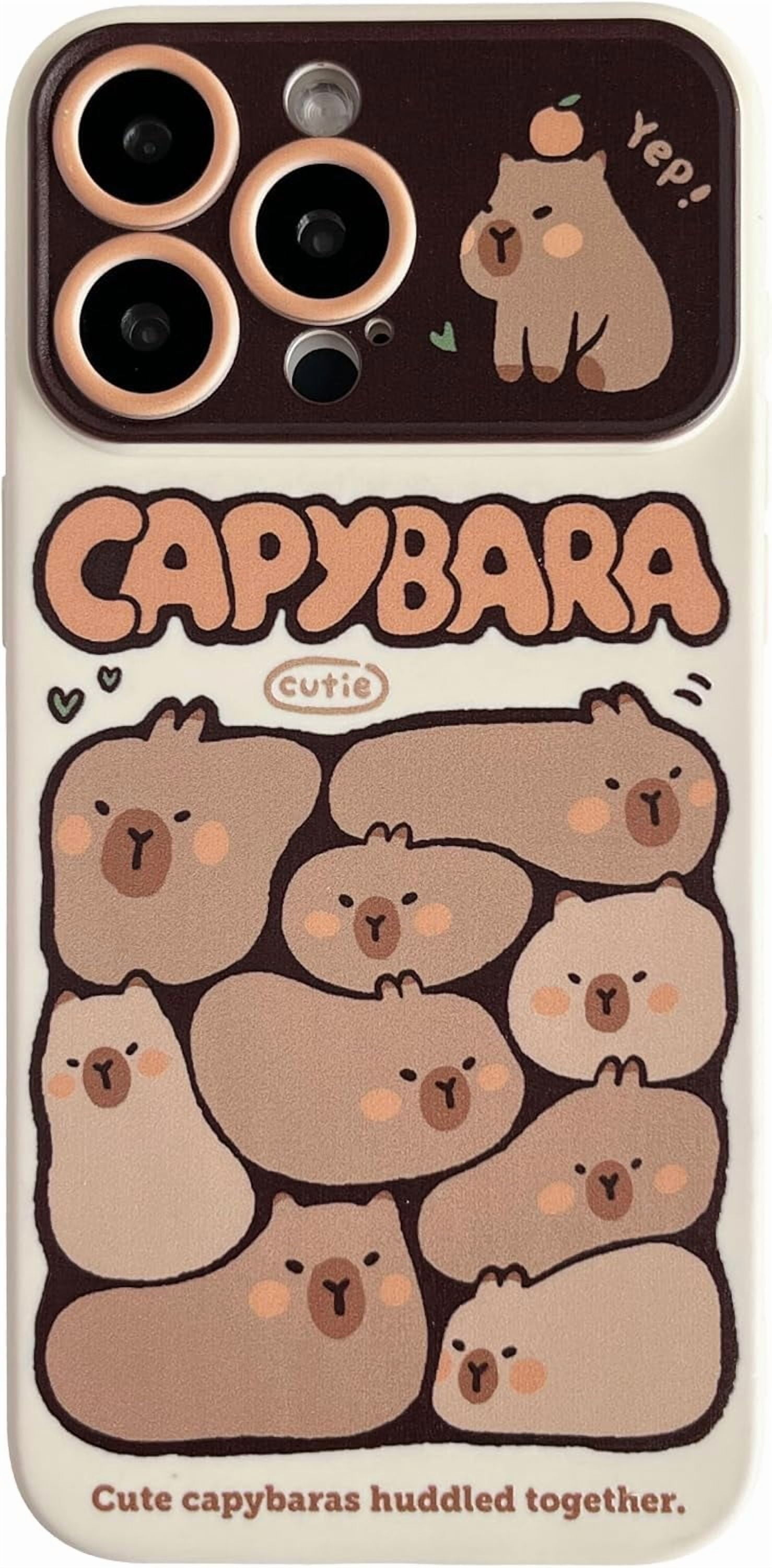 Cute Cartoon Capybara Large Window Camera Lens Protector Phone Case ...