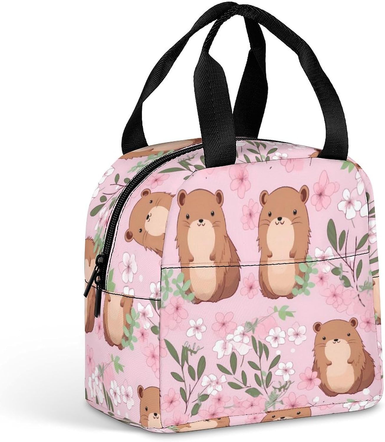 Cute Cartoon Capybaras Insulated Lunch Bag Reusable Lunch Tote Bag ...