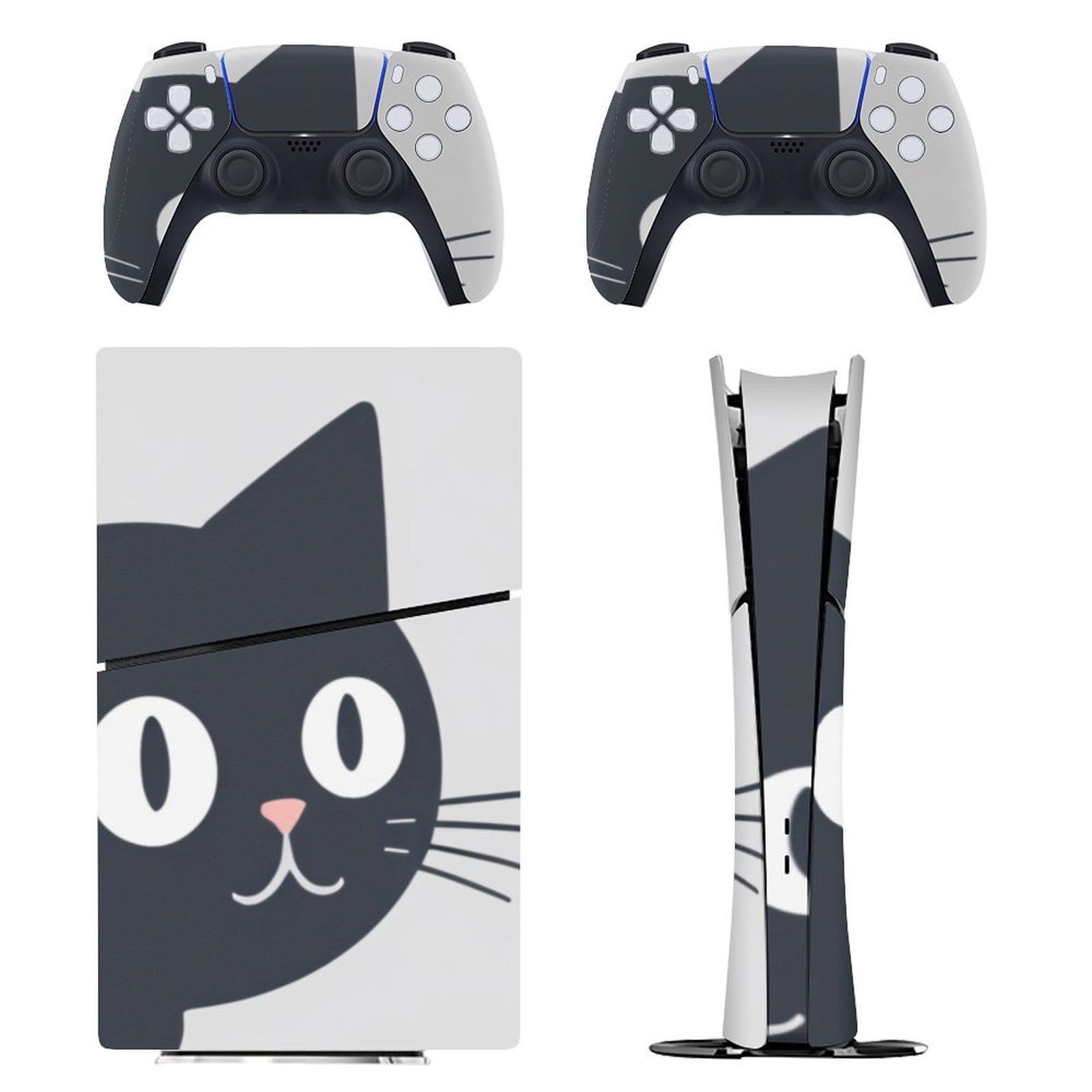 Cute Cartoon Cat Console Skin Bundle for PS5 Pro Slim Disc & Digital ...
