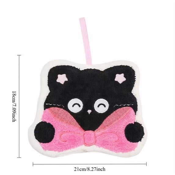 Cute Cartoon Cat Coral Velvet Hand Towel - Soft, Absorbent & Fun for ...