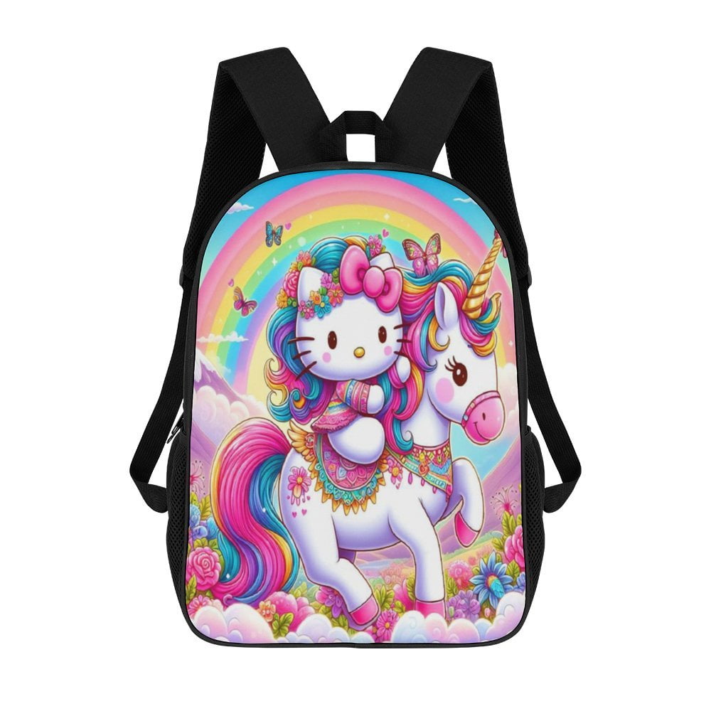 Cute Cartoon Cat Hello Ki-tty 17 Inch Large-capacity Adult Backpack ...