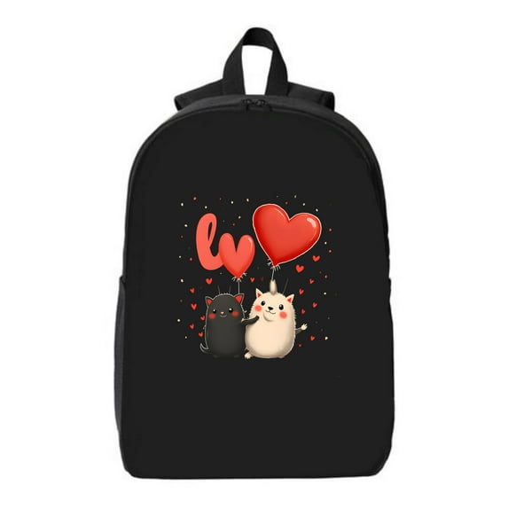 Cute Cartoon Cat Love Design Laptop Backpack for College & Travel ...