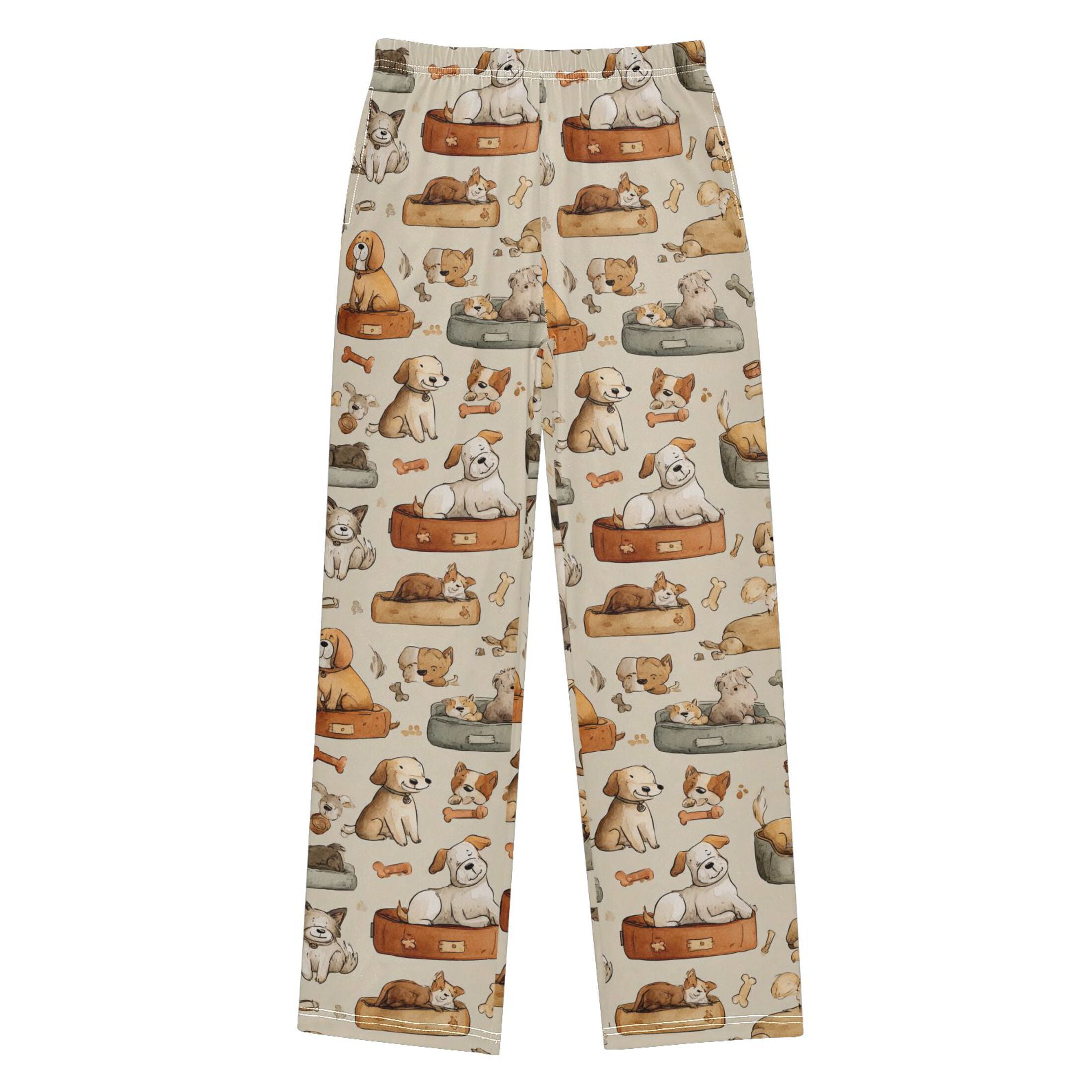 Cute Cartoon Cat Pajama Pants Soft and Lightweight Elastic Waistband ...