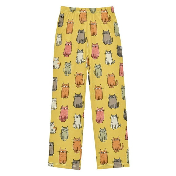 Cute Cartoon Cat Pajama Pants Soft and Lightweight Elastic Waistband ...
