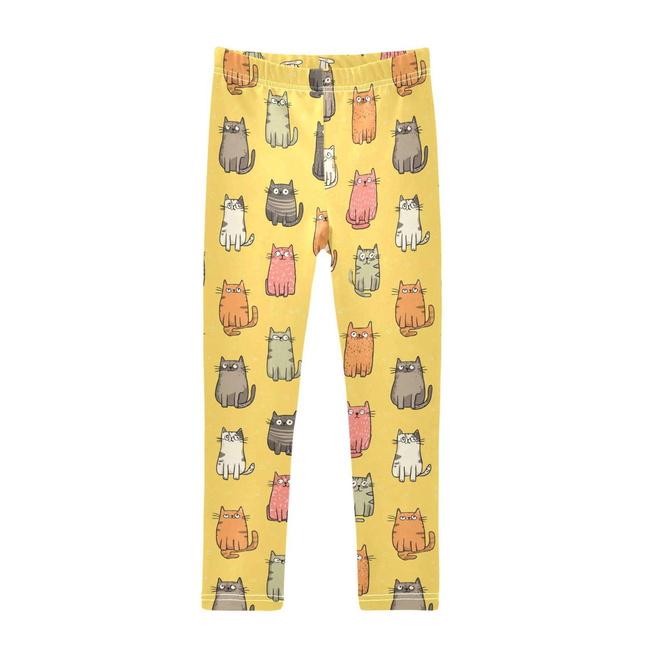 Cute Cartoon Cat Printed Leggings Yoga Pants for in 4t to 10t - Walmart.com