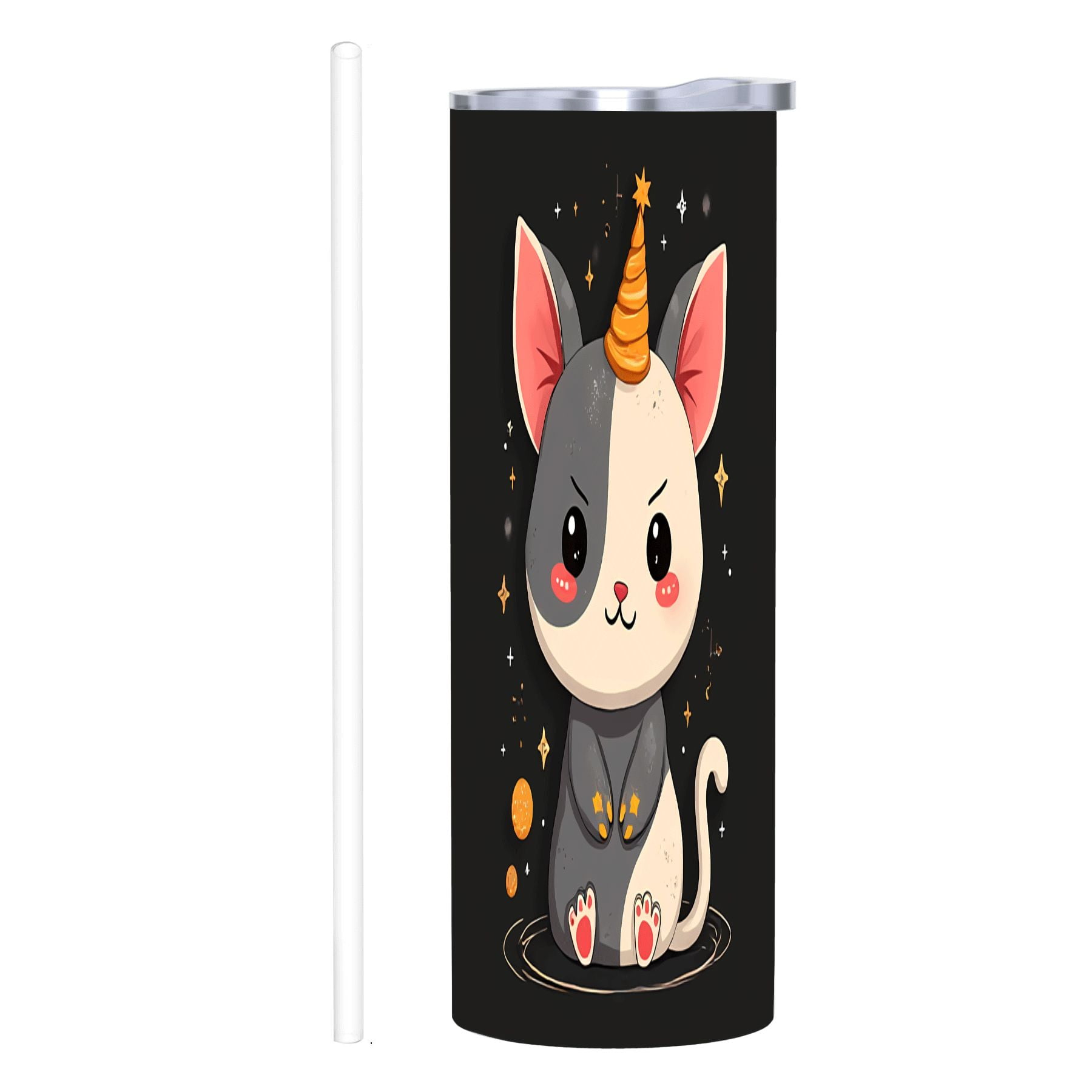 Cute Cartoon Cat Unicorn 20 oz Stainless Steel Insulated Tumbler ...