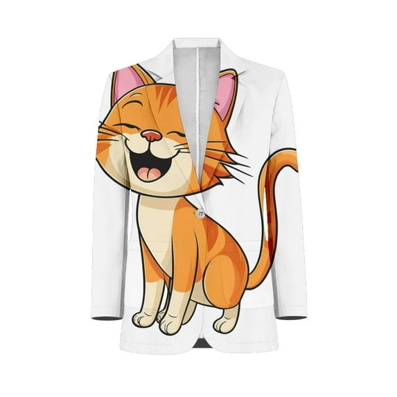 Cute Cartoon Cat Yawning Customized Men's Suits full man Shawl Collar ...