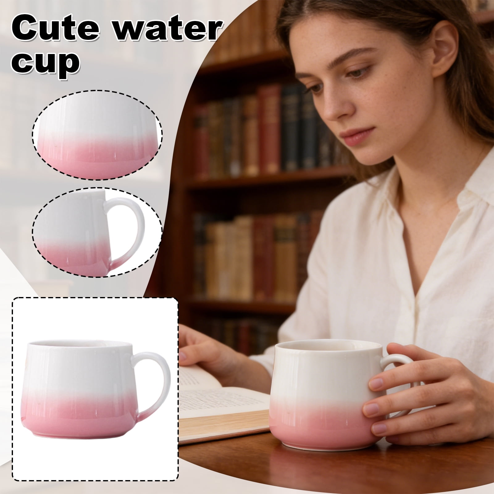 Cute Cartoon Ceramic Cup - Hand-drawn Design for Kids & Girls, Milk or ...