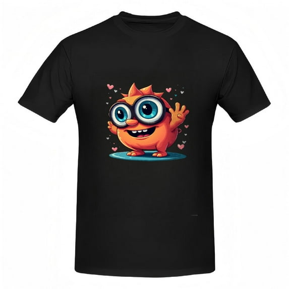 Cute Cartoon Character Cotton Short Sleeve T-Shirt - Cheerful Design ...