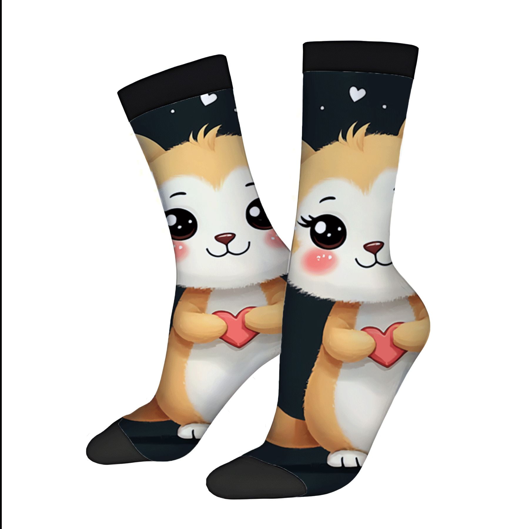 Cute Cartoon Character Socks 2 Pairs Unisex Trendy Design with Light ...