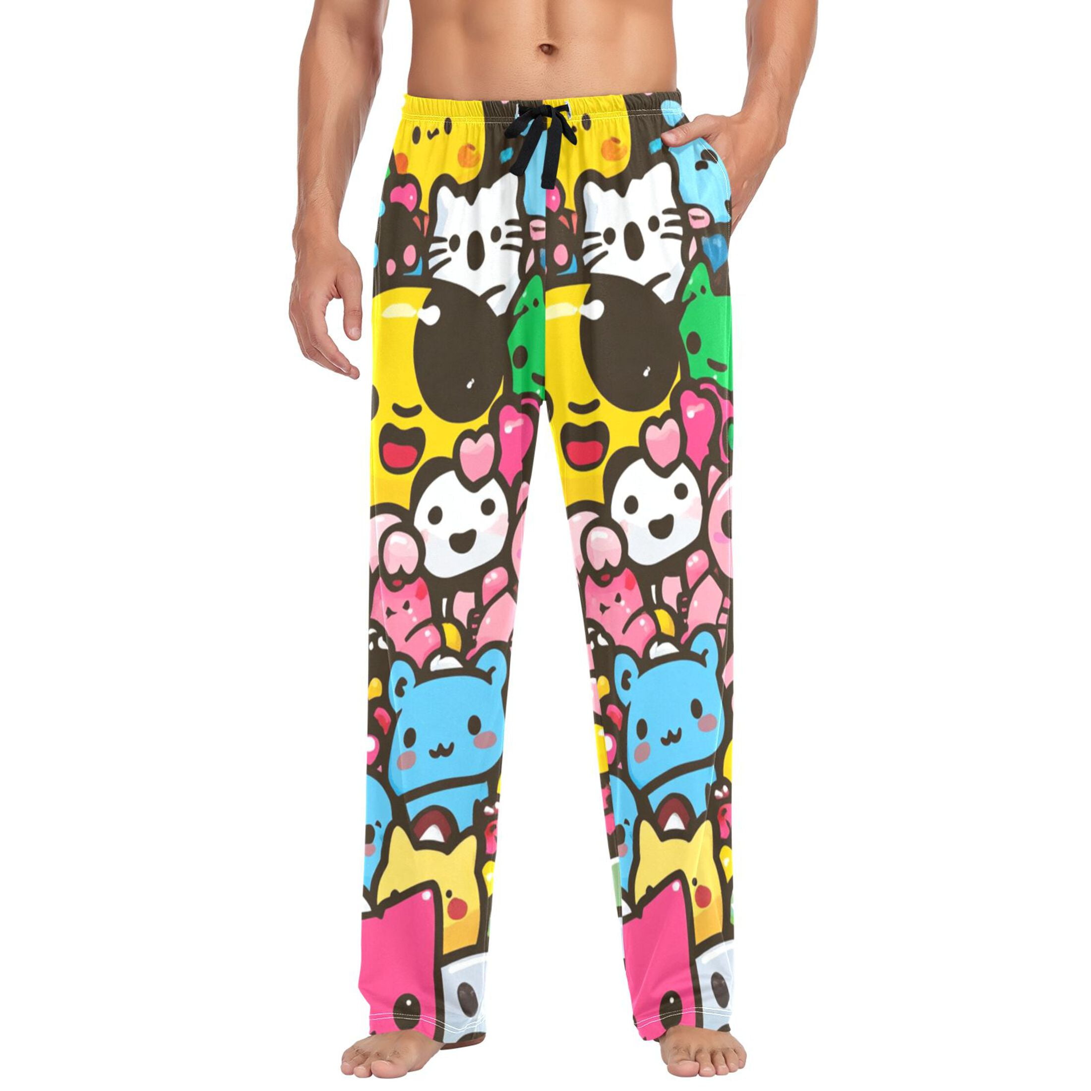 Cute Cartoon Characters Mens Cotton Pajama Pant Sleep and Lounge ...