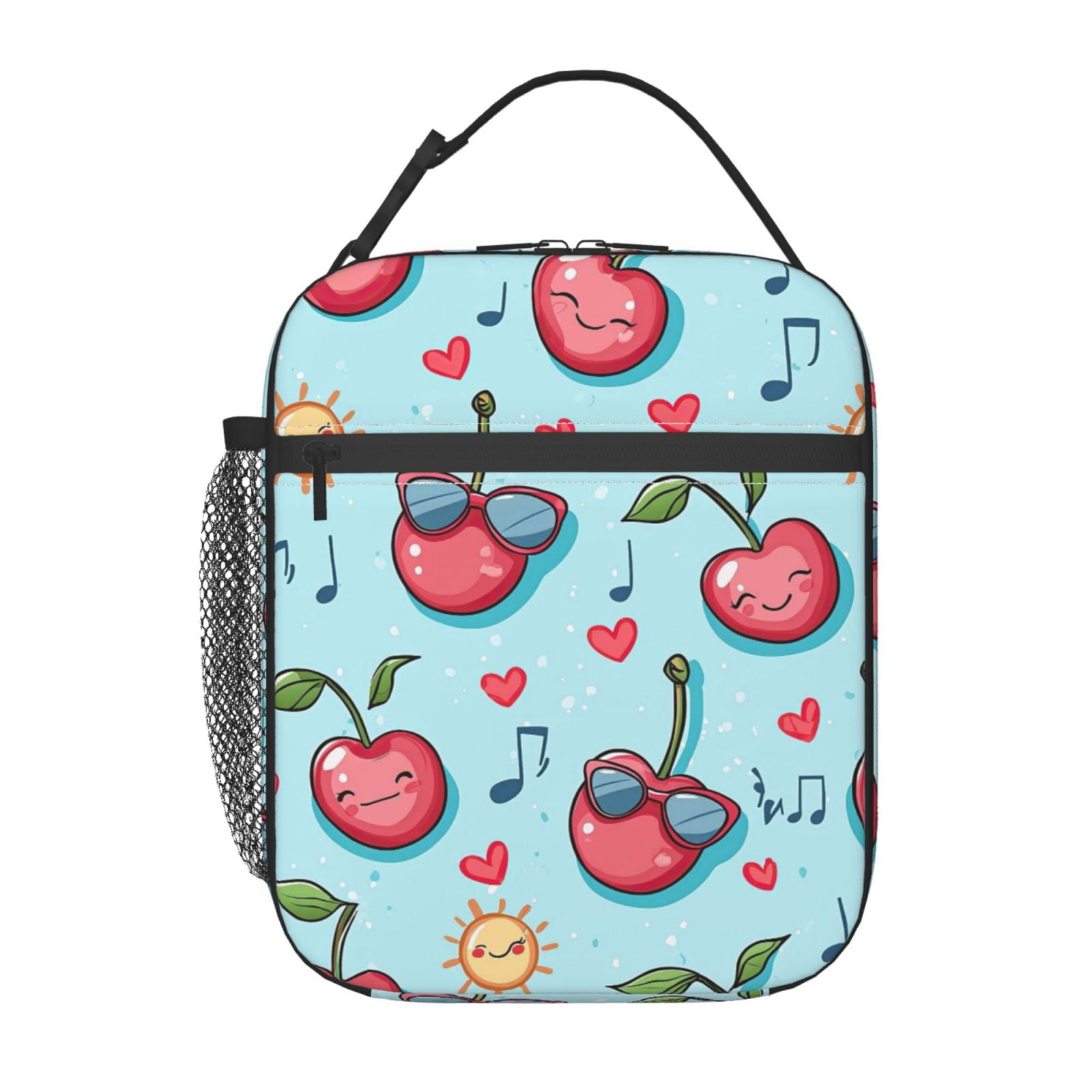 Cute Cartoon Cherry Lunch Box Reusable Portable Lunch Bag Tote Bag for ...