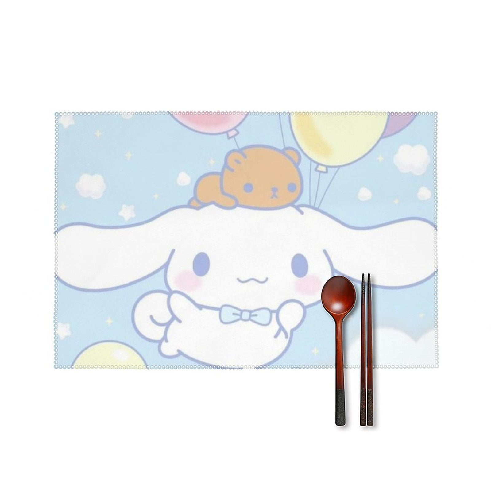 Cute Cartoon Cinnamoroll Table Mats Set of 6,12x18 Inch,Waterproof Oil ...