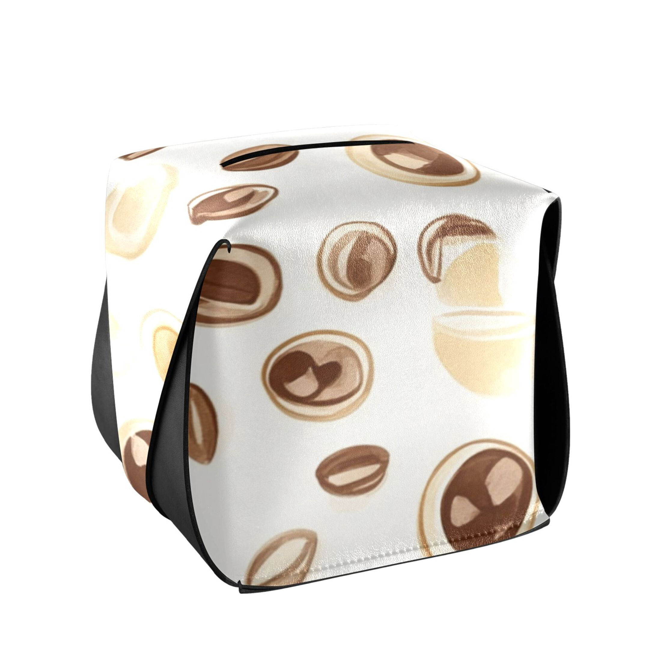 Cute Cartoon Coffee Bean Tissue Box Cover Leather Square Rectangle ...
