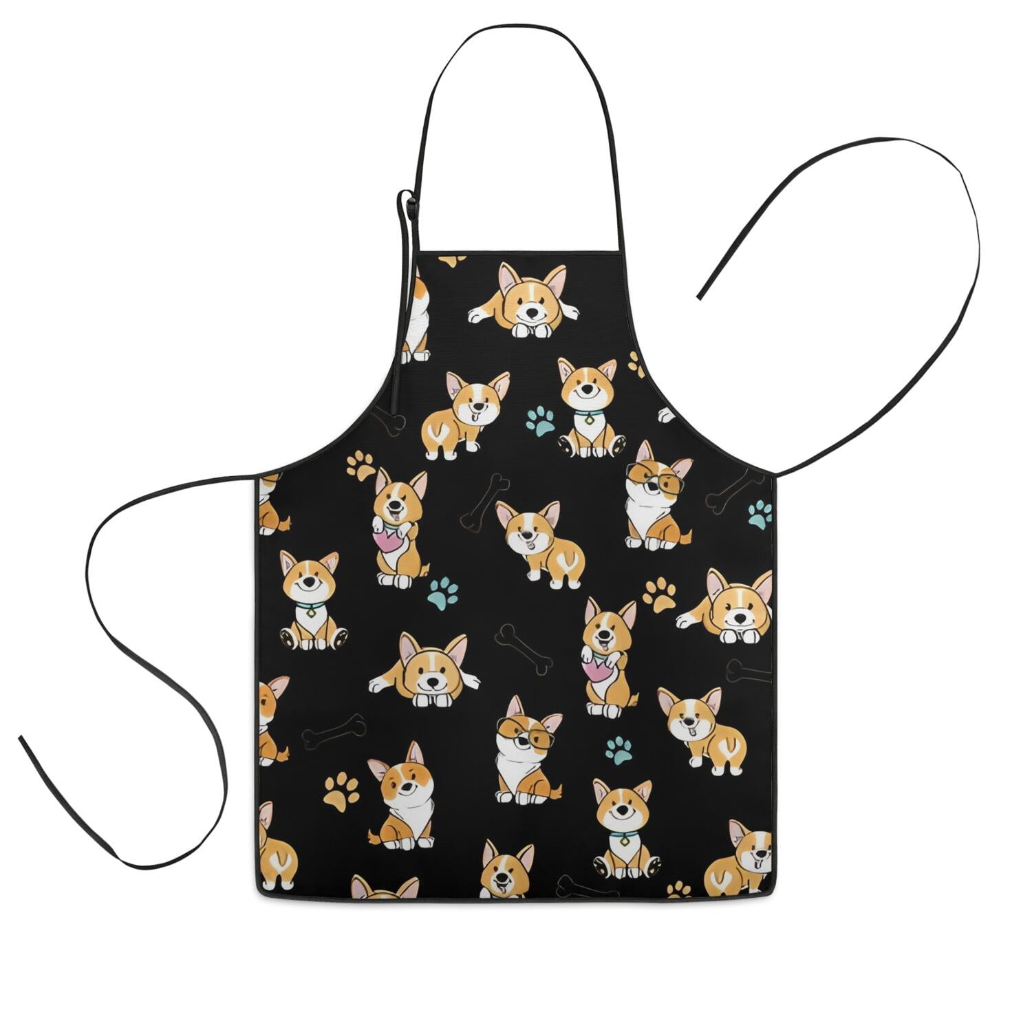 Cute Cartoon Corgi Kids Aprons for Girls and Boys,Adjustable Neck Strap ...