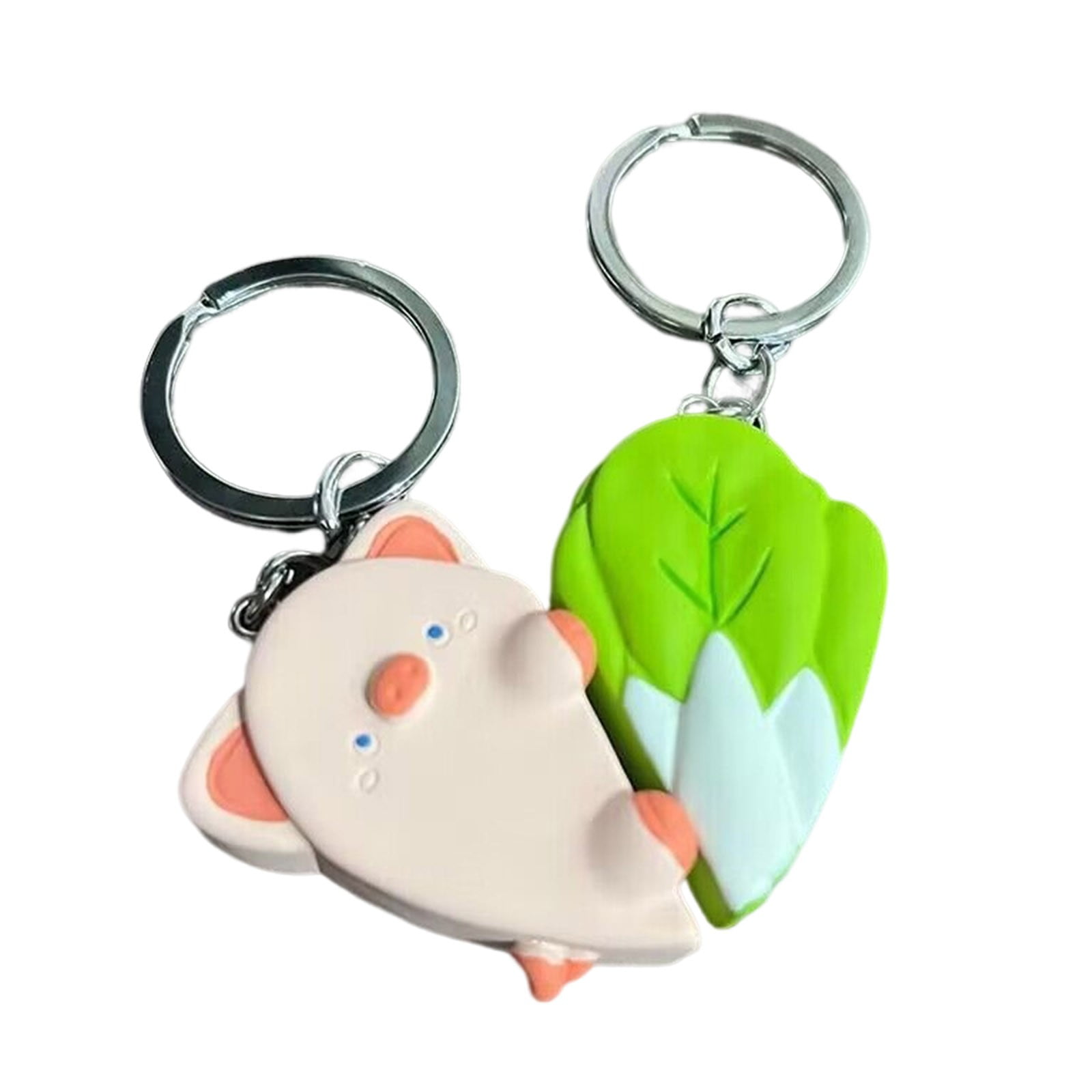 Cute Cartoon Couple Pig Keychain With Fun Cabbage Arch（1 SET） - Walmart.com
