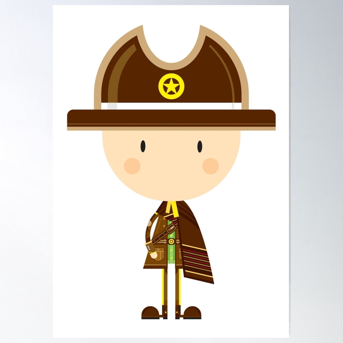 Cute Cartoon Cowboy Sheriff Poster Wall Art, Modern Wall Decor For ...