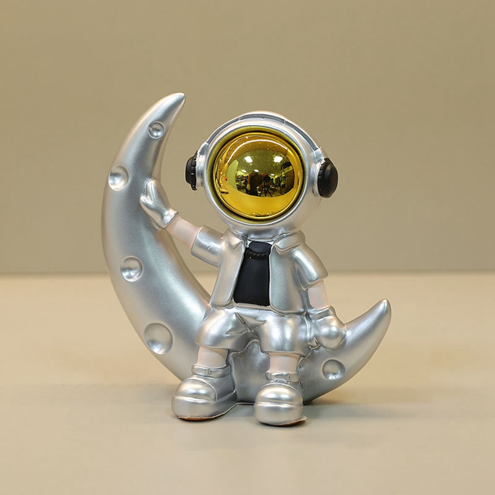 Cute Cartoon Creative Astronaut Figurine Resin Moon Spaceman Model ...