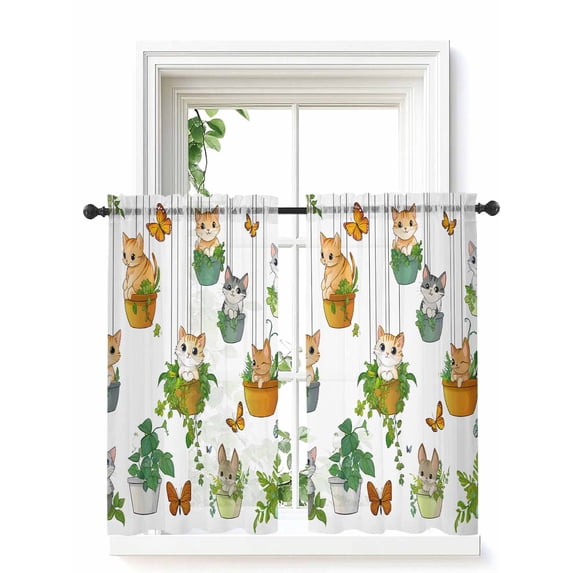 Cute Cartoon Curtains 54 Inch Length, Sheer Curtains for Bedroom Living ...