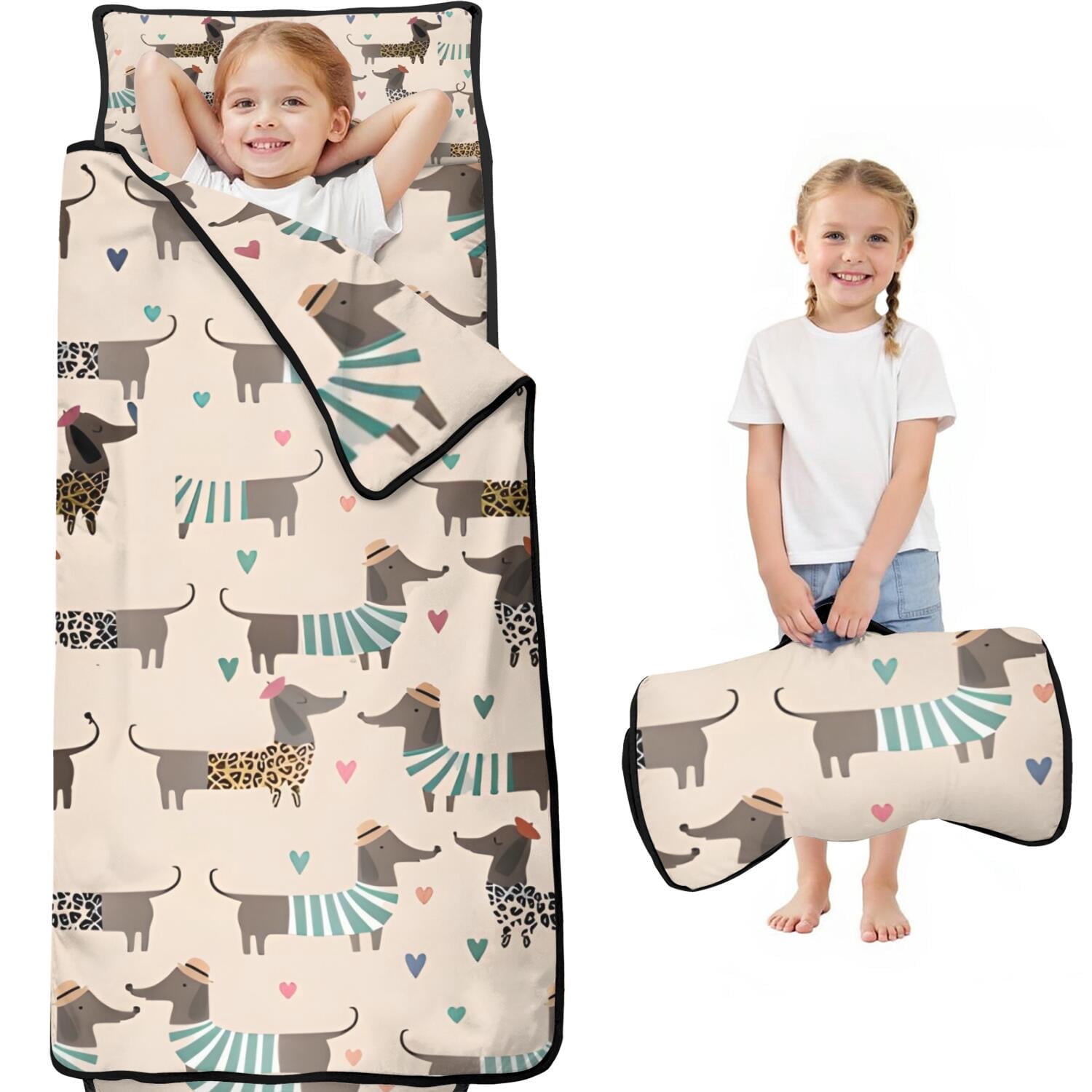 Cute Cartoon Dachshund Toddler Nap Mats for Kids Preschool,Sleeping Mat ...
