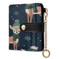Cute Cartoon Deer with Christmas Hat Women's Wallet PU Leather Card ...