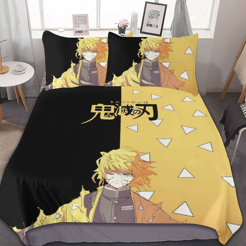Cute Cartoon Demon Slayer Bedding Set Full Size Duvet Cover Set for ...