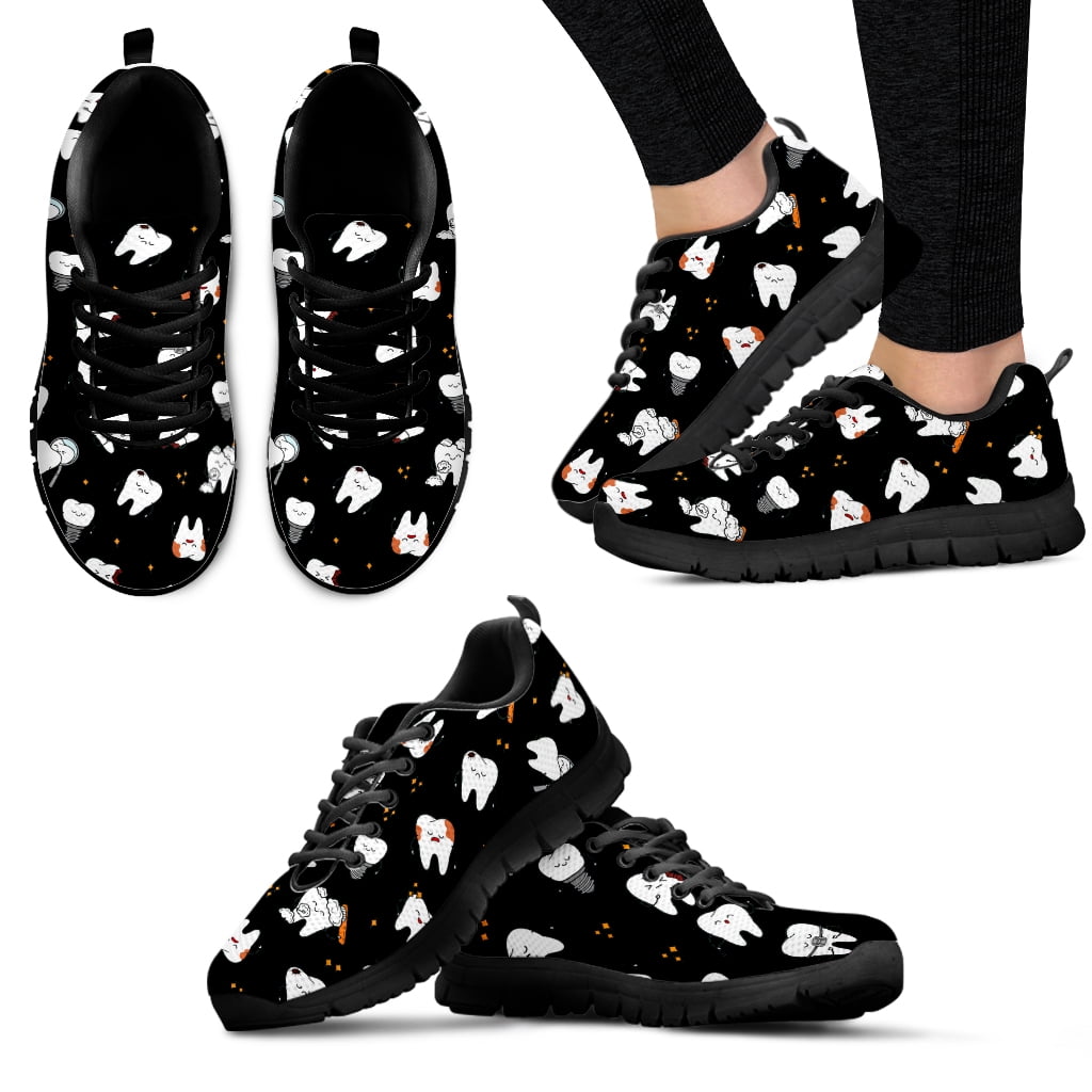 Cute Cartoon Dentist Tooth Cartoon Pattern Femme Flat Shoes Breathable ...