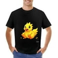 Cute Cartoon Design Cotton Short Sleeve T-Shirt for Men - Bright Yellow ...